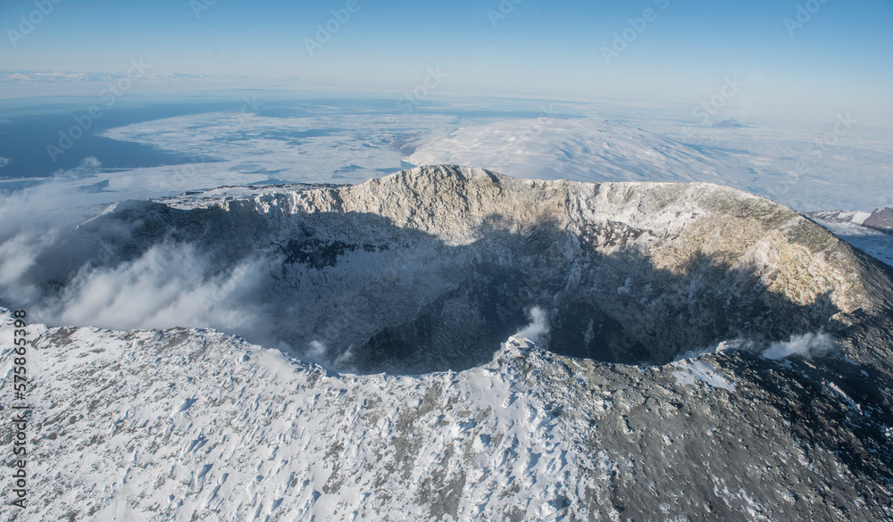 The summit crater of Mount Erebus, Antarctica. Stock Photo | Adobe Stock