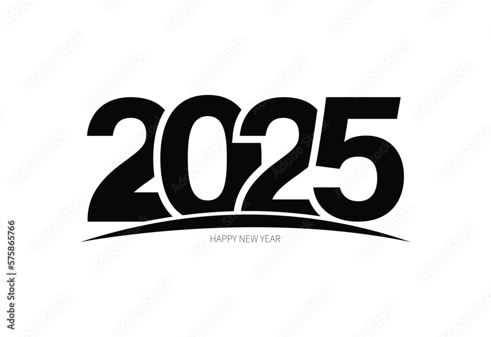 Happy New Year 2025 Text Design. 2025 Number logo design for Brochure ...