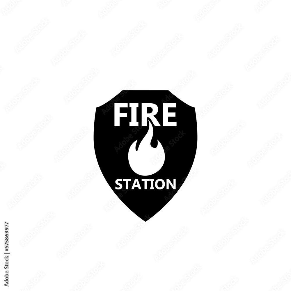 Fire station icon on white background Stock Vector | Adobe Stock