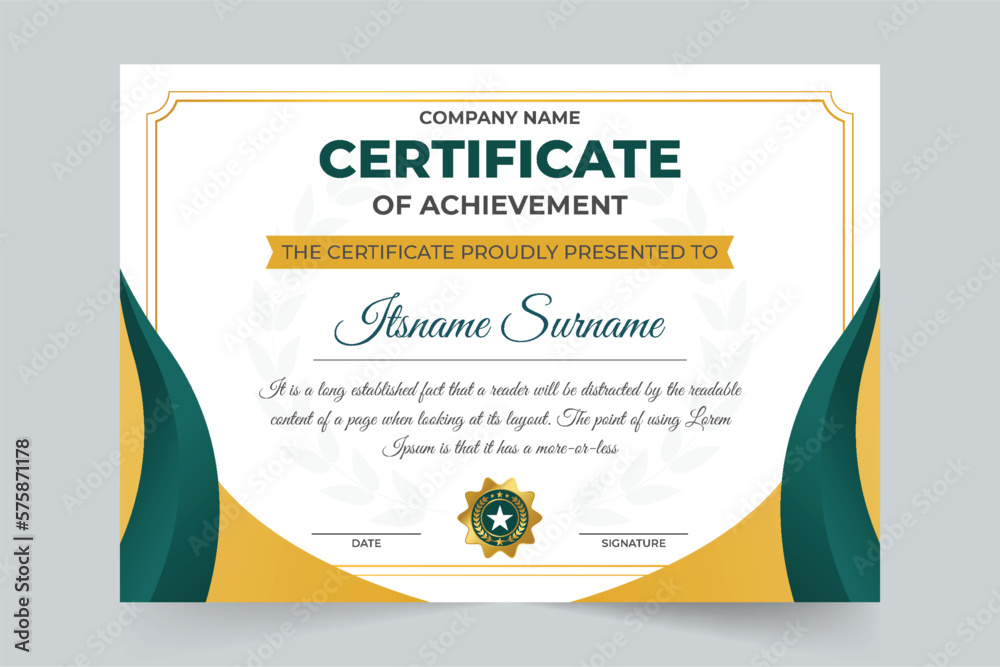 Vetor do Stock: Certificate of achievement and diploma design with ...