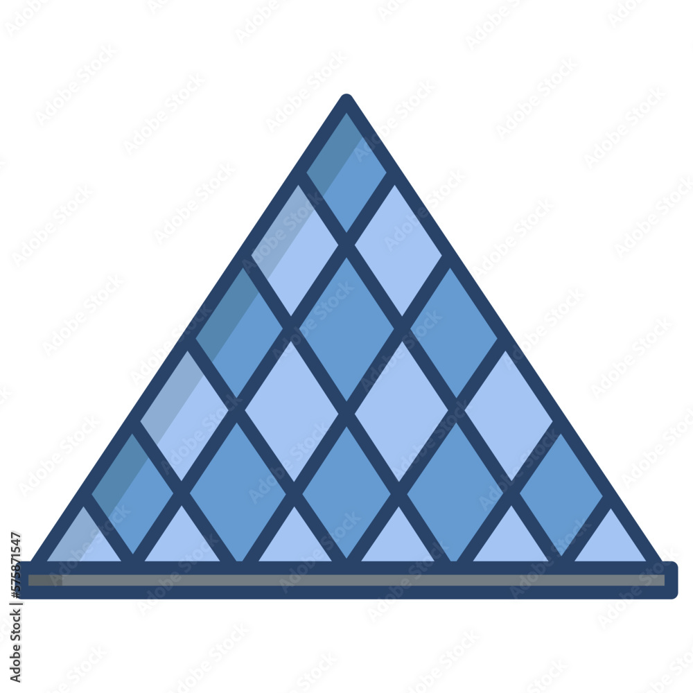 Louvre Pyramid icon Stock Vector | Adobe Stock