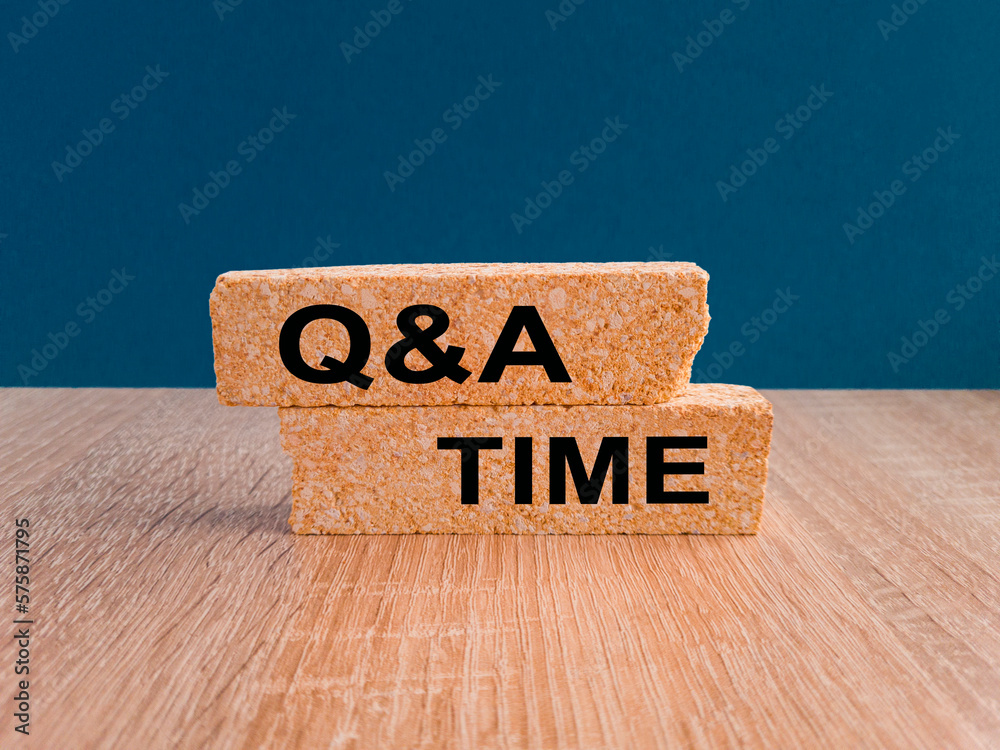 Q and A, questions and answers time symbol. Concept words 'Q and A time ...