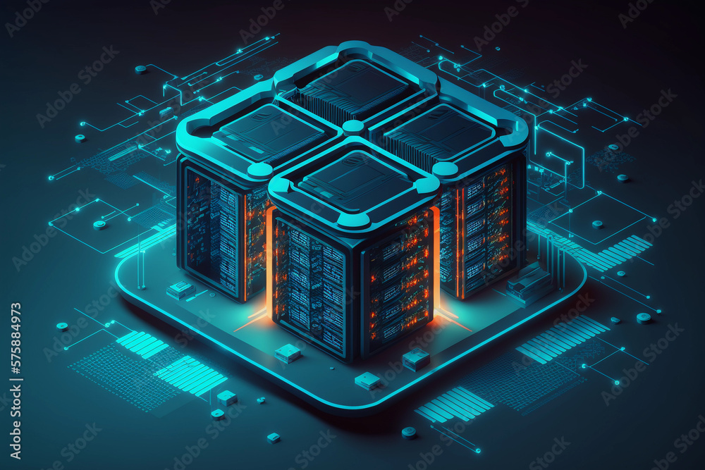 Artificial Intelligence hardware concept. For big data processing, i-trading, machine learning ...