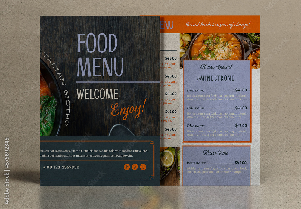 Italian Menu Layout Stock Template | Adobe Stock