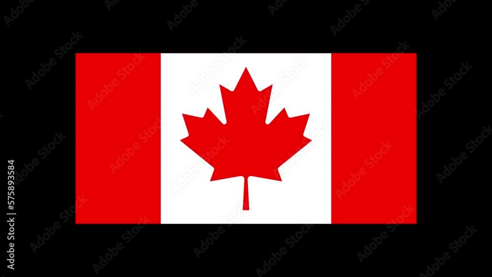 Canada Flag animation green screen chroma key background 4K motion ...