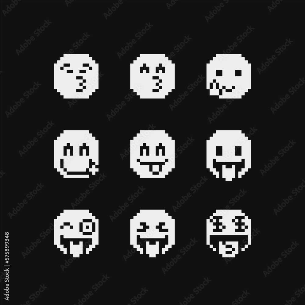 Characters emoji, smiley face, emoticon with various emotions cute ...