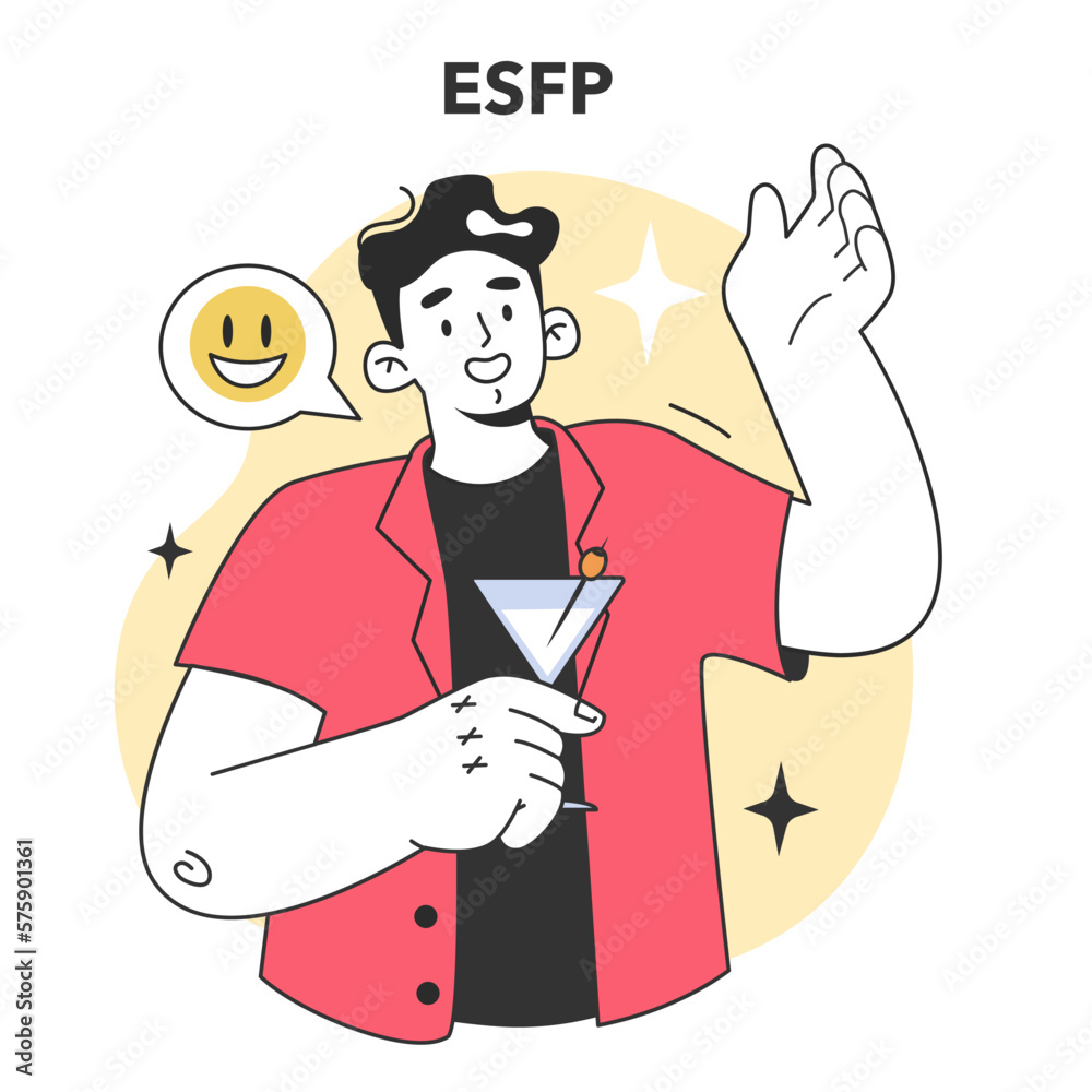 Esfp Mbti Type Character With The Extraverted Observant Feeling Stock Vector Adobe Stock