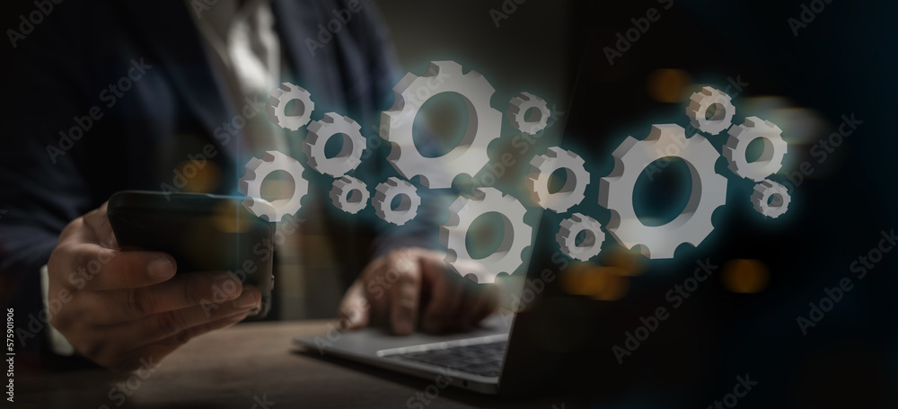 Process and workflow analysis for businessman process with flowchart ...
