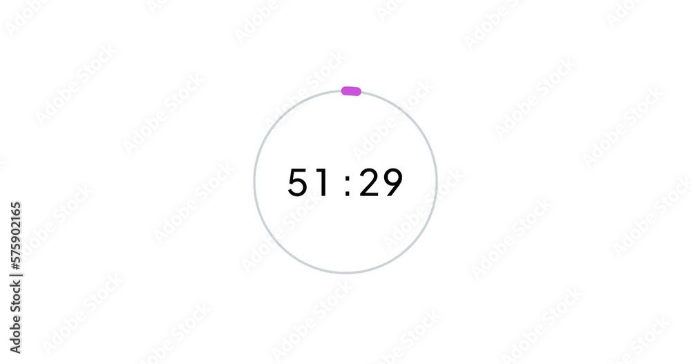 Video Stock 57 Seconds Digital Timer Countdown Animation Is Isolated On White Background 57 Sec