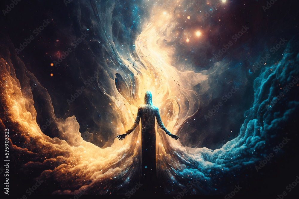 Astral body silhouette. Esoteric, spiritual life and meditation concept ...