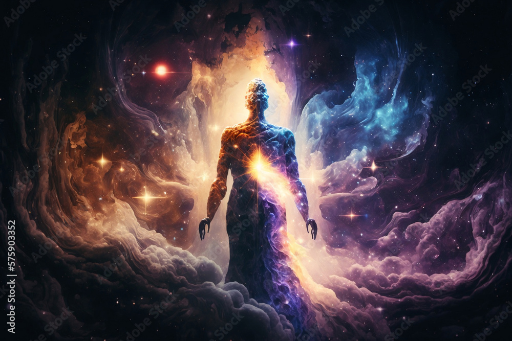 Astral body silhouette. Esoteric, spiritual life and meditation concept ...