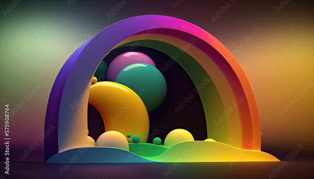 Experimenting with colors in 3D background design, generative ai Stock ...