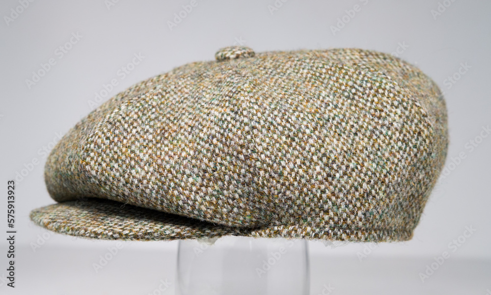 kent, uk 01.01.2023 Harris Tweed baker Boy Cap scotland, Peaky Blinders ...