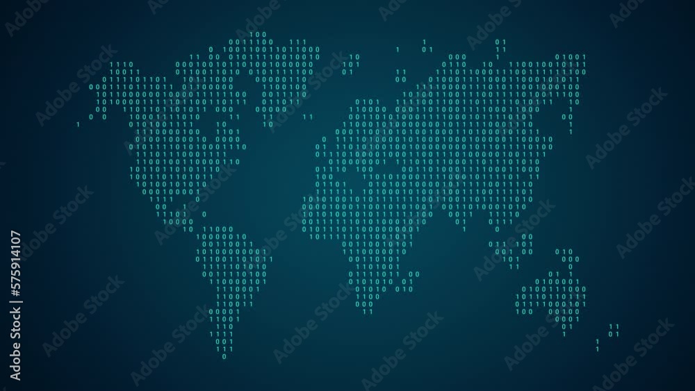World map with animated code numbers Stock Video | Adobe Stock