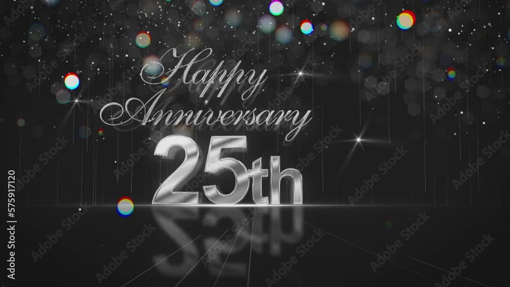 Congratulations on the anniversary of the 25th, silver background ...