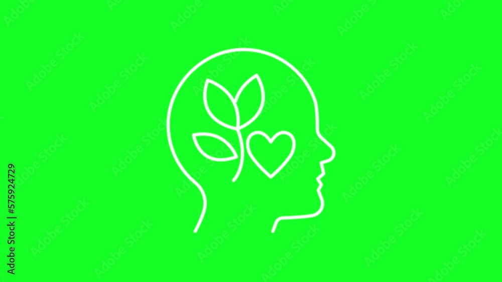 Animated mind health white line icon. Positive mindset. Psychology ...