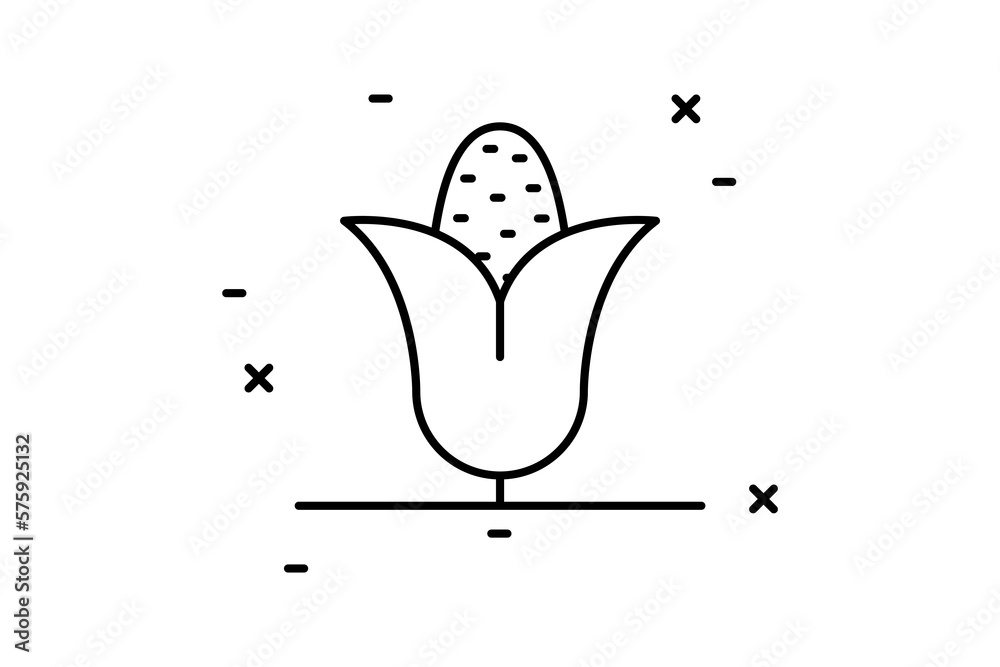 corn icon. Simple thin line, outline vector of Agriculture icons for UI ...