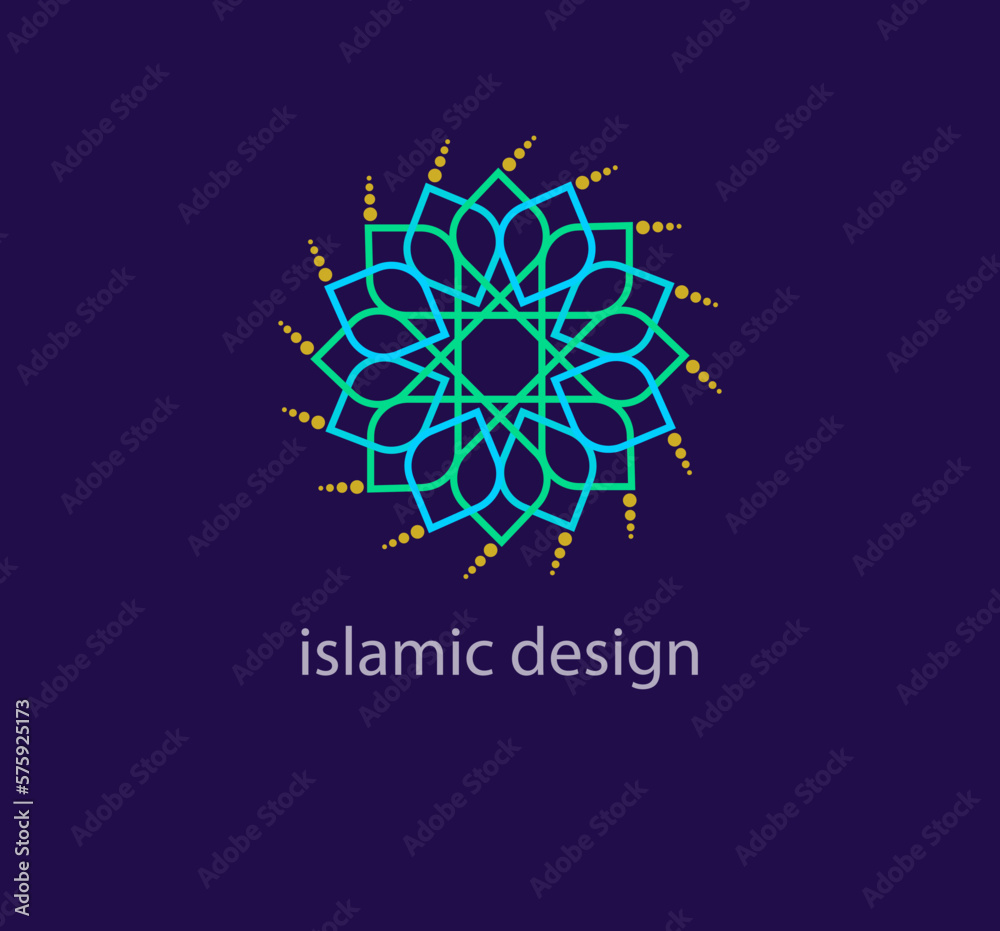 Unique islamic mosaic style logo design template. Abstract arabic ...