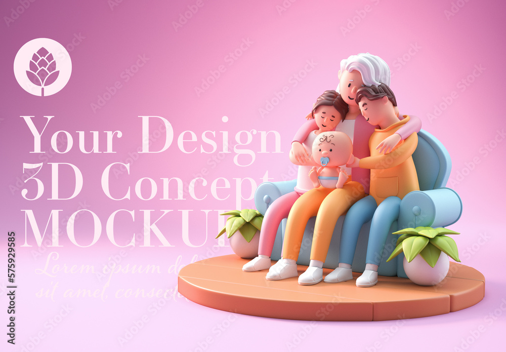 Family Concept Mockup Stock Template | Adobe Stock