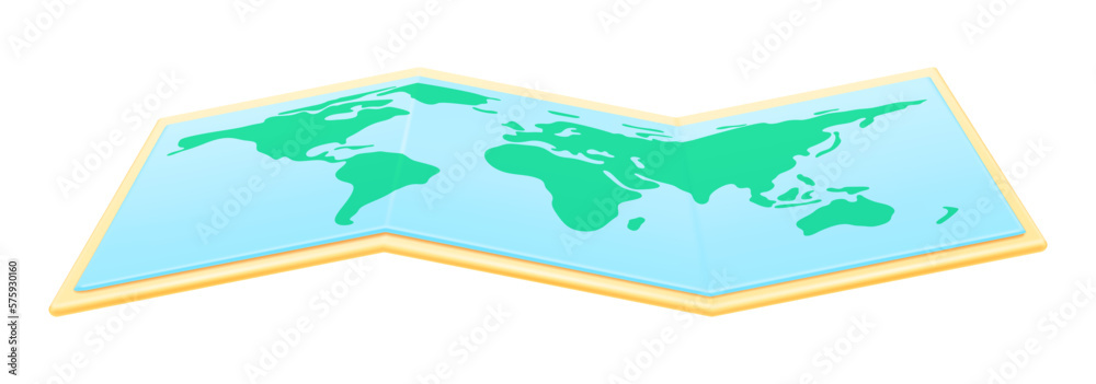 Paper world map with continents and oceans. Isolated tool for ...