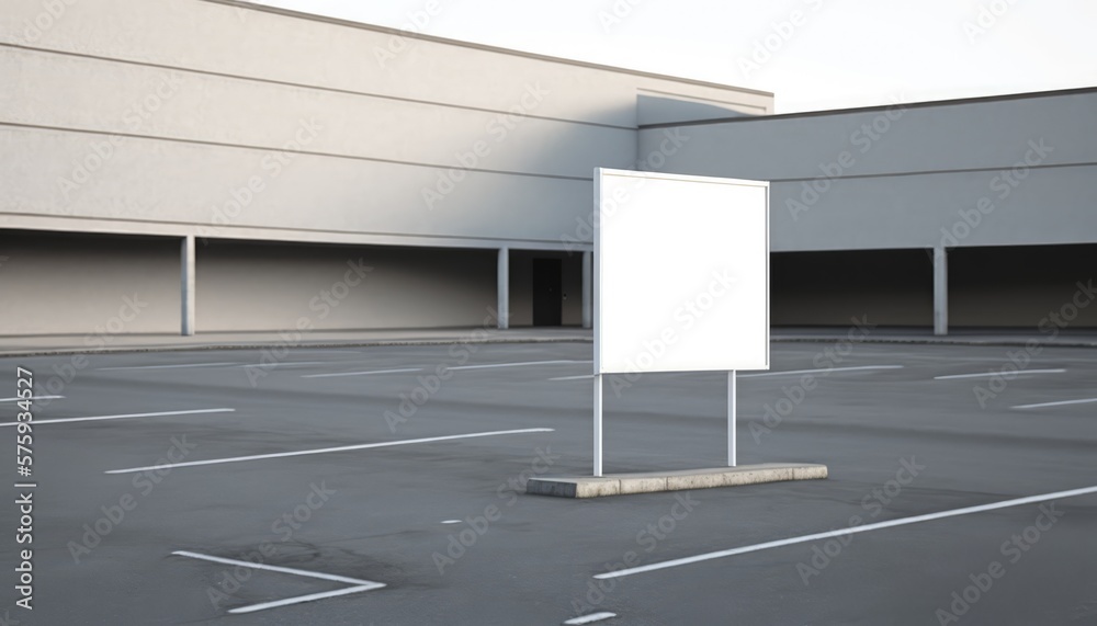 Empty Advertising Poster in Empty Parking Lot - Mockup. Generative ai ...