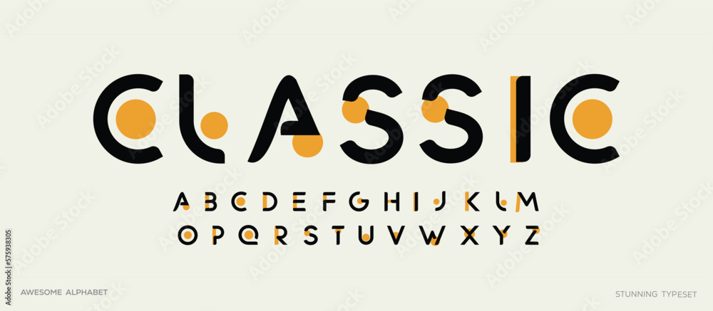 Vetor de Classic modern alphabet. Dropped stunning font, type for ...