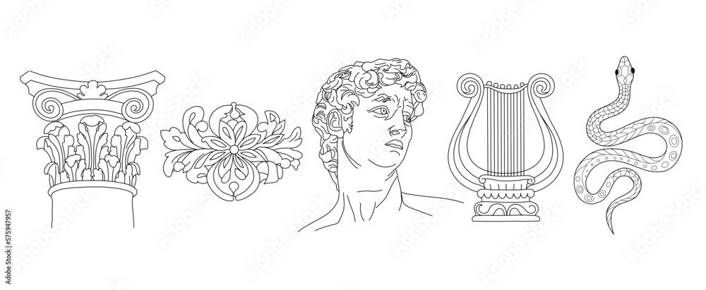 Art of sculpture objects for the exhibition of classical and ...