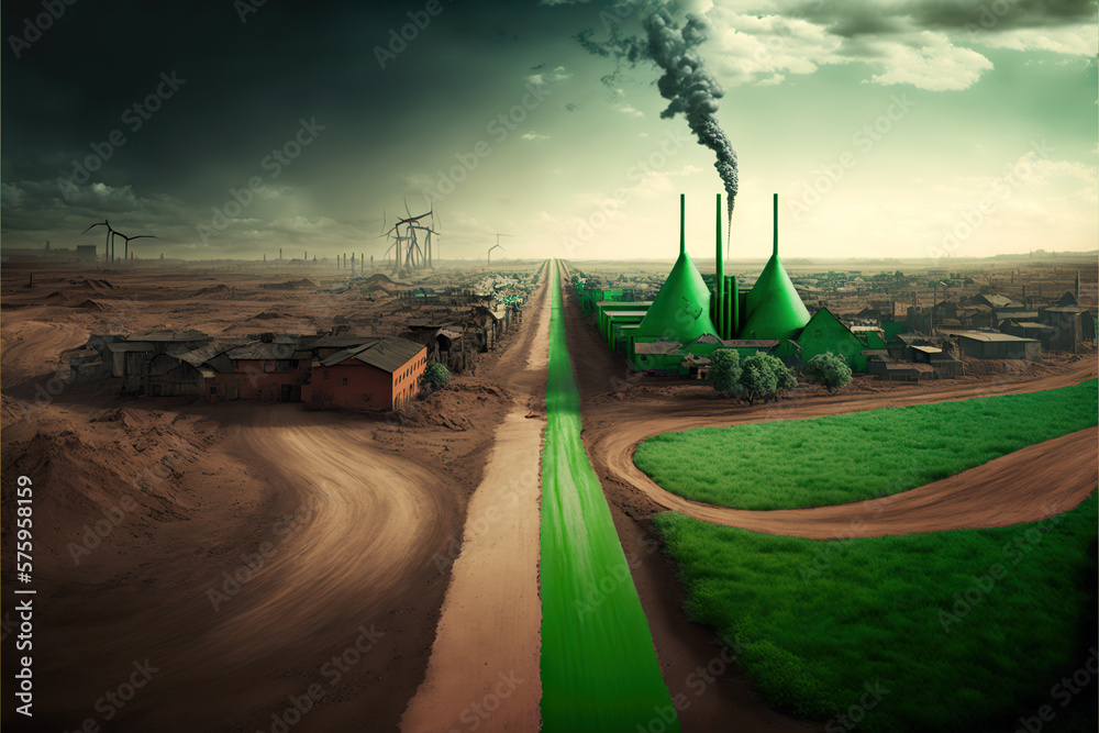 Green energy not for everybody, created with Generative AI technology ...