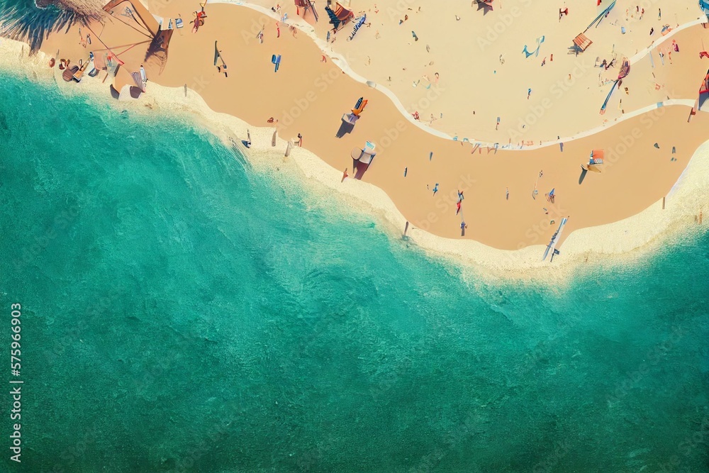 Summer vacation with beach chairs and sea, AI Generated. Generative AI ...