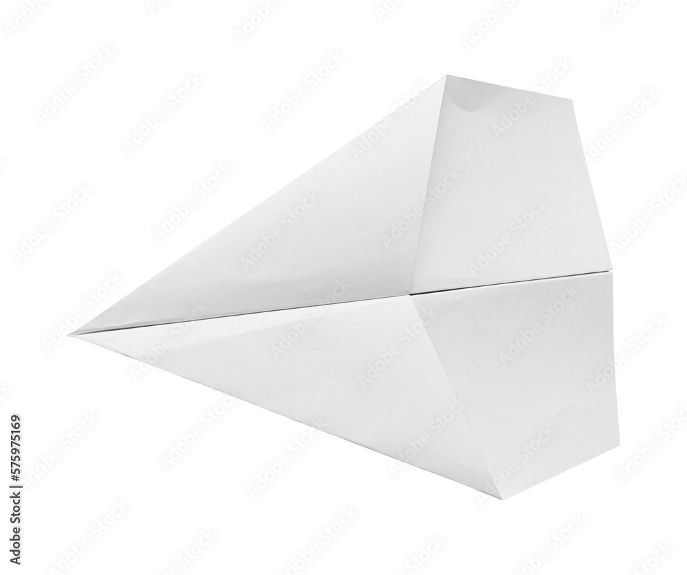 White paper plane isolated on transparent background PNG file format ...