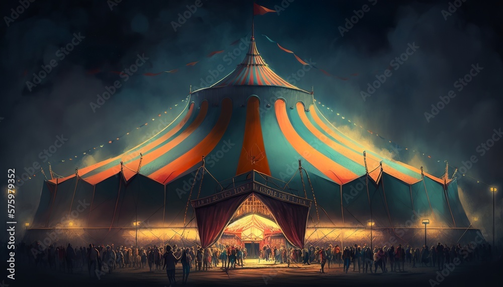 Inside Circus Tent Crowd