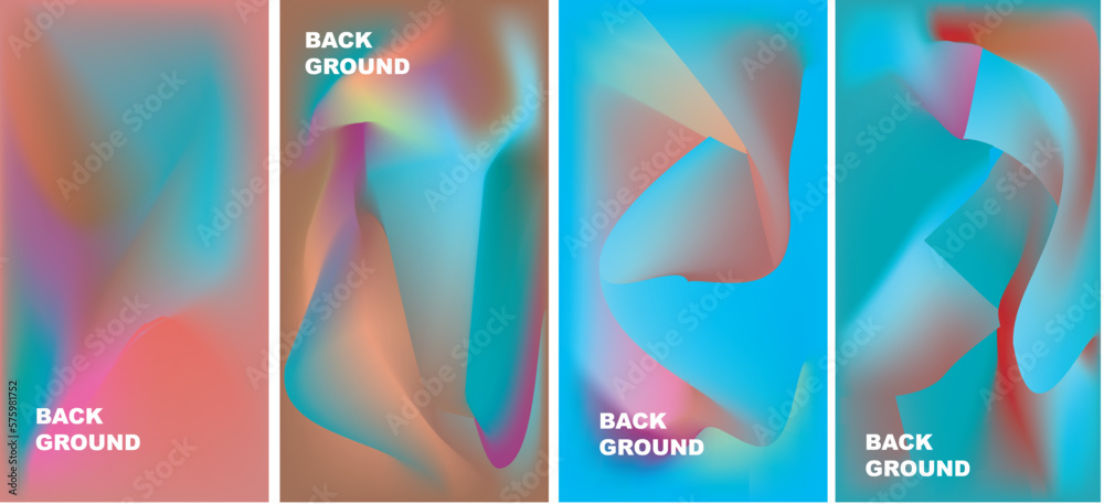 Design backgrounds set with modern abstract blurred color gradient ...