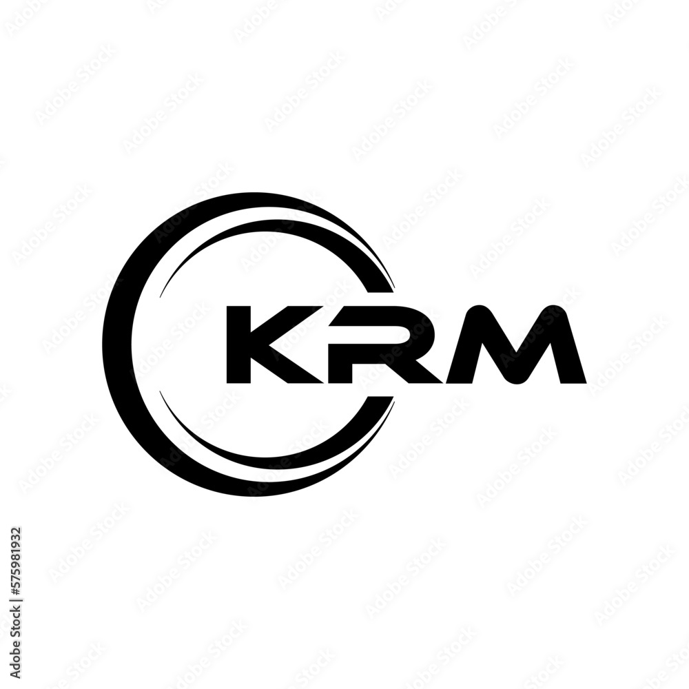 KRM letter logo design with white background in illustrator, cube logo ...