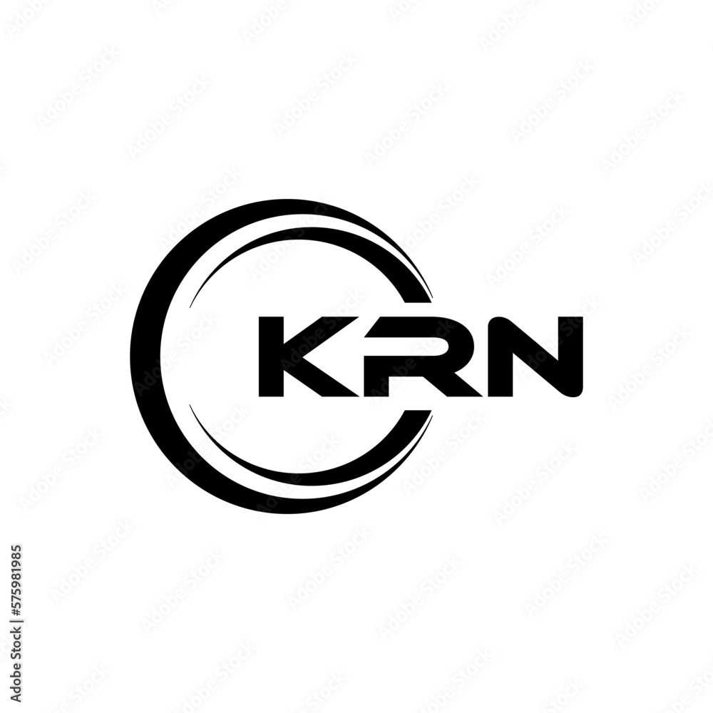 KRN letter logo design with white background in illustrator, cube logo ...