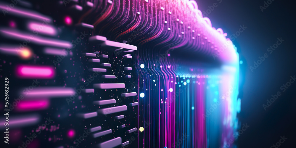 Flow Of Data Networkdigital Streambinary Rmation Transmissioncloud And Blockchain