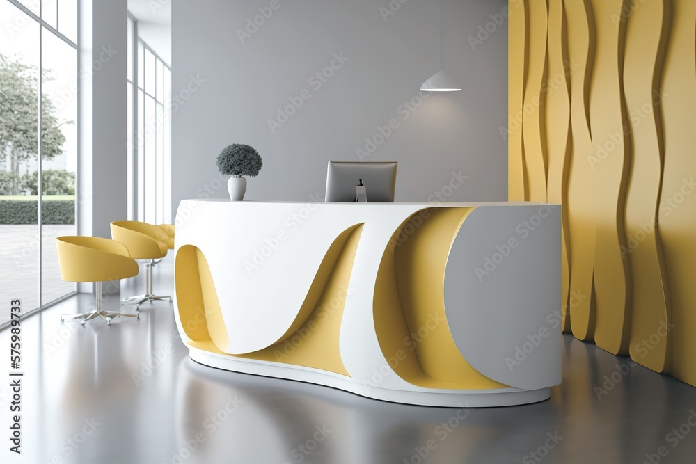 reception desk in a modern office interior Stock Illustration | Adobe Stock