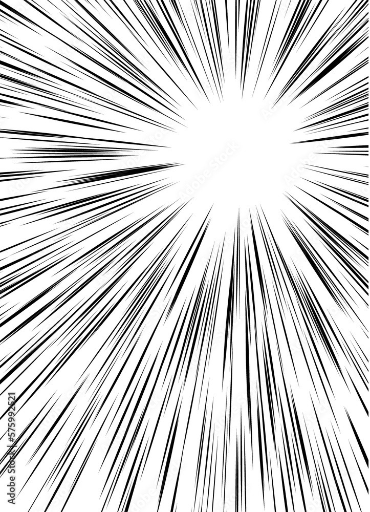 Comic book black radial lines overlay on transparent background. Royalty high-quality free stock ...