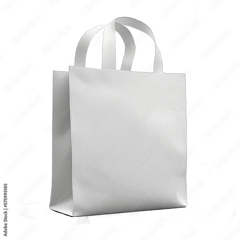 White shopping bag identity mock-up item template transparent ...