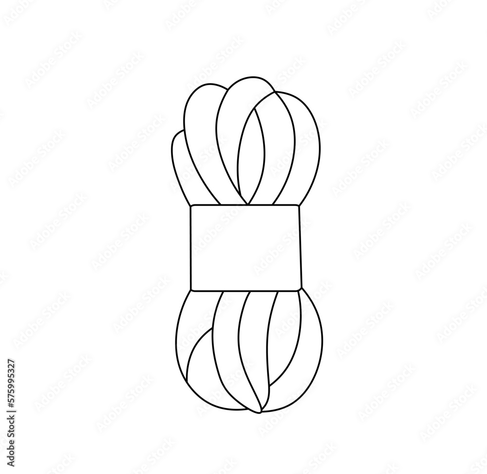 Vector isolated one single skein of thread yarn colorless black and ...