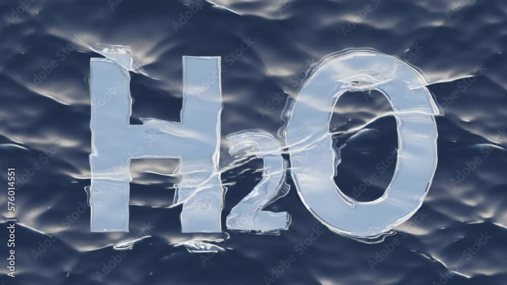 Animation of the water formula H2O. Slow motion animation of water ...