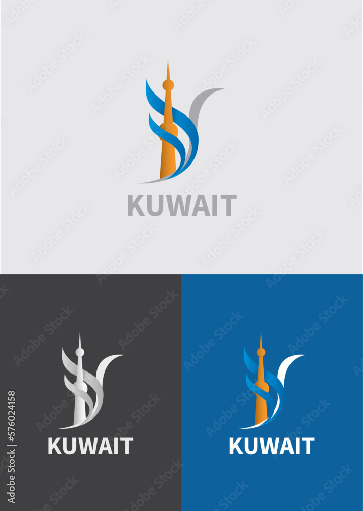 Vector illustration Logo and calligraphy Arabic of Kuwait Stock Vector ...