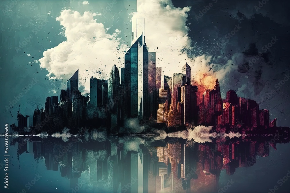 Beautiful city of new york in abstract patterns. A beautiful huge ...