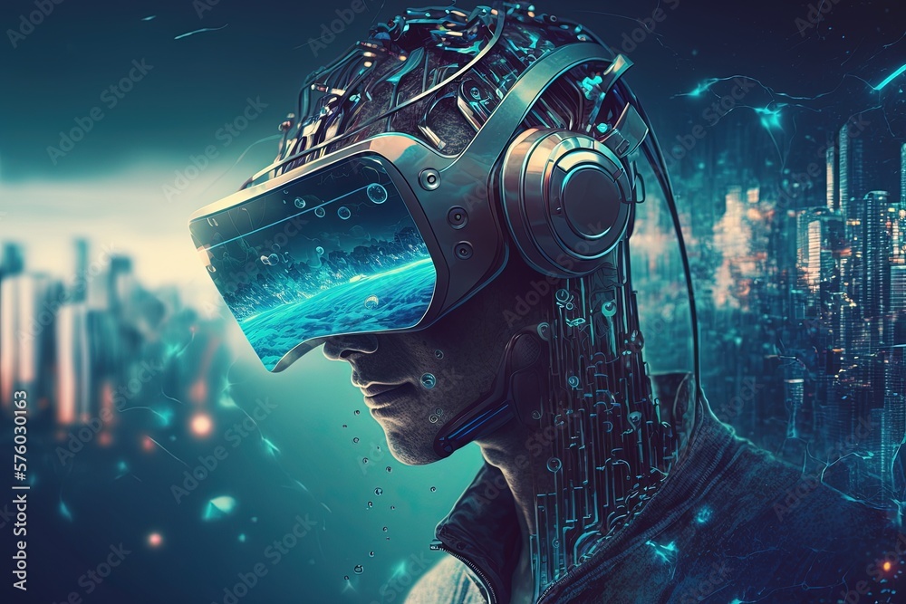 Artificial intelligence humanoid cyber girl with neural. Technologies ...