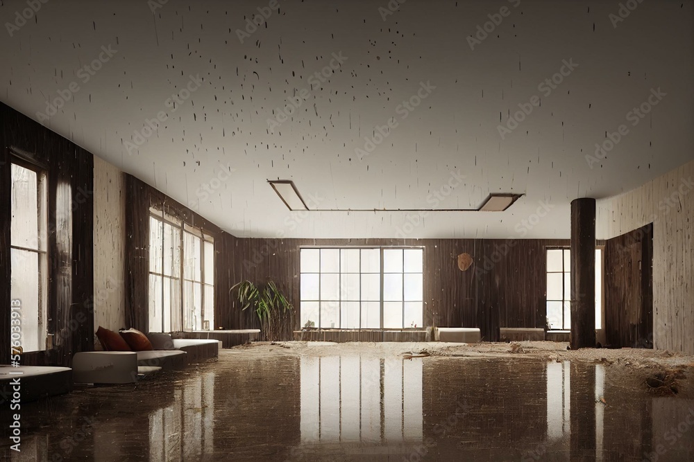 Ceiling panels with fungus in house from water pipes damaged or rainy ...