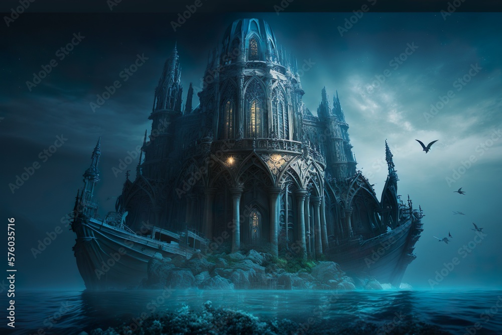 Violet Citadel Majesty Amidst Crystal Forest's Beauty AI Generated ...