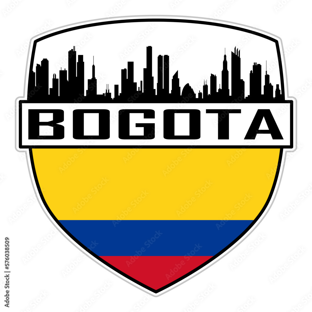 Bogota Colombia Flag Skyline Silhouette Bogota Colombia Lover Travel ...