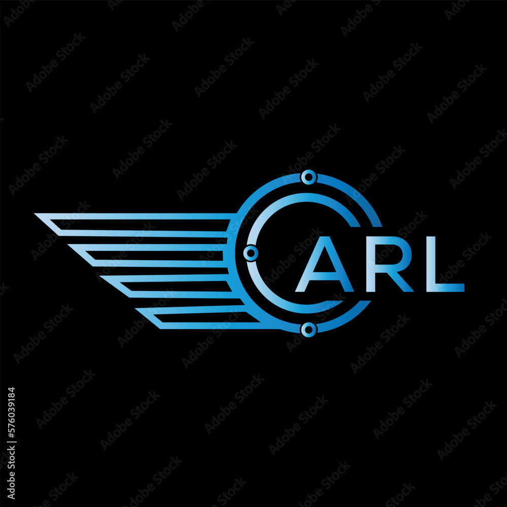 ARL logo, letter logo. ARL blue image on black background. ARL ...