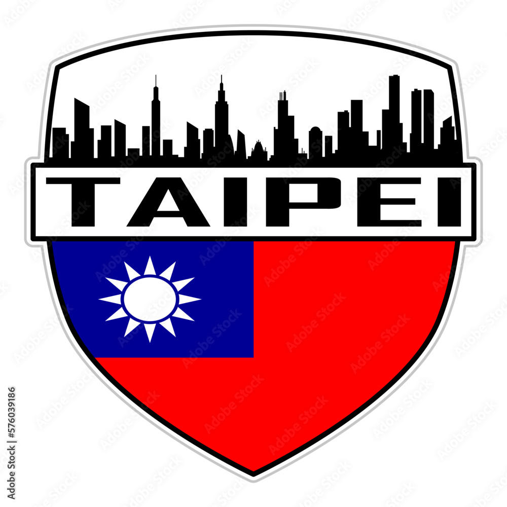 Taipei Taiwan Flag Skyline Silhouette Taipei Taiwan Lover Travel ...