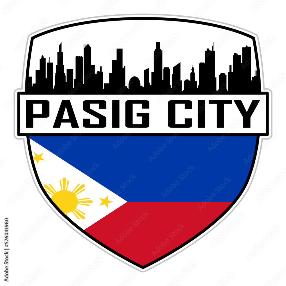 Pasig City Philippines Flag Skyline Silhouette Pasig City Philippines ...