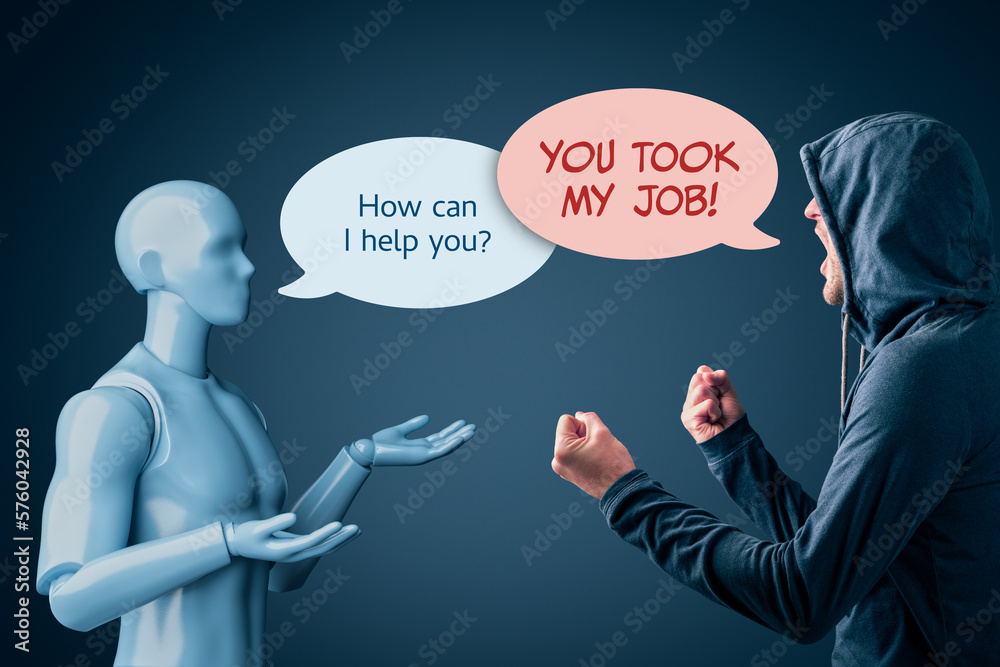 Poster Artificial intelligence AI versus human job concept – Wall Art ...